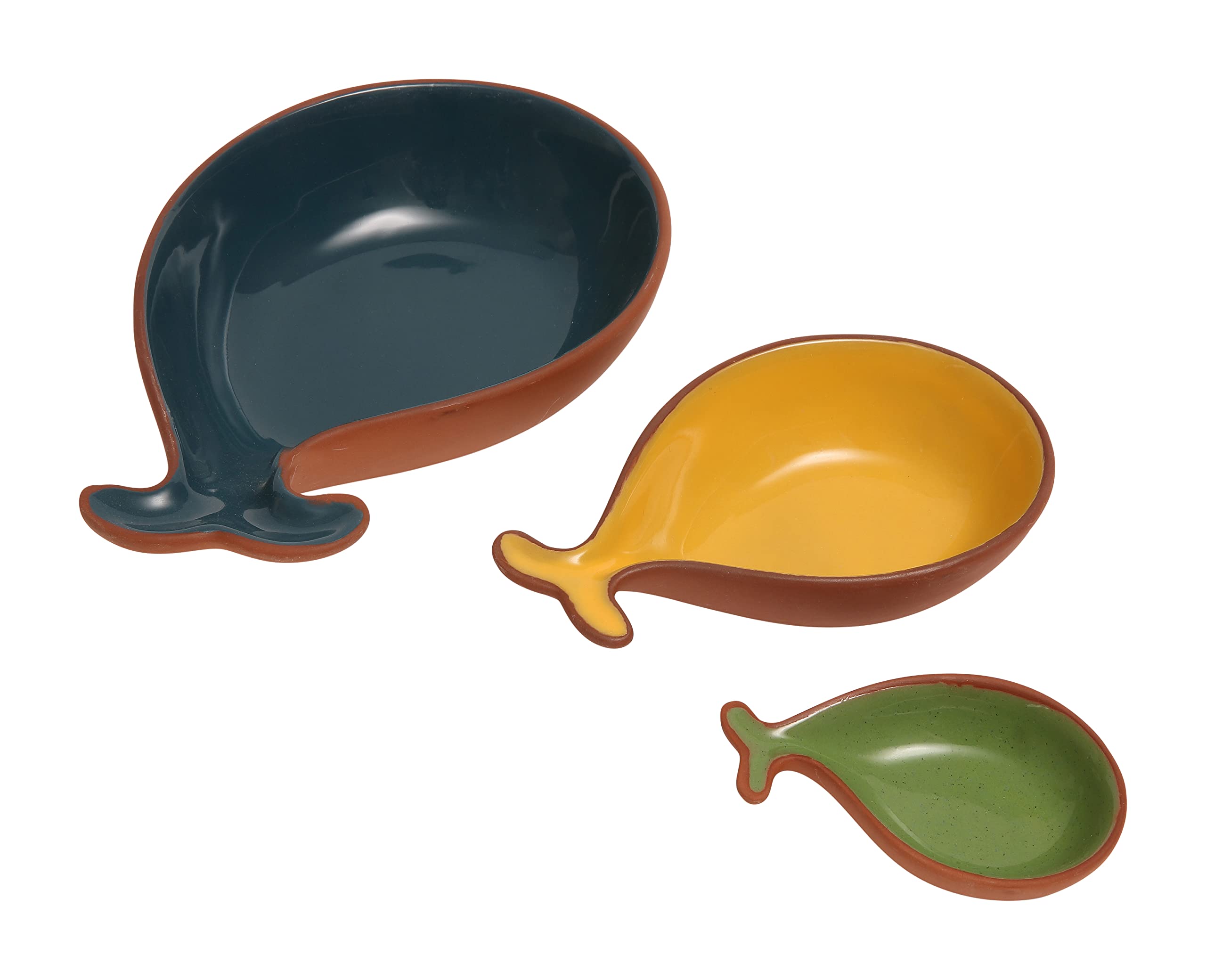 Sintra Set of 3 Glazed Terracotta Fish Tapas Dishes - Tesco Groceries