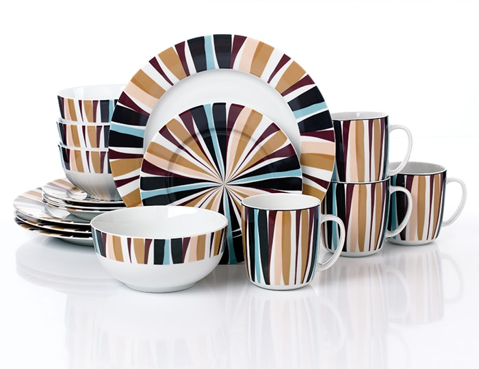 16pc Modern Animal Print Dinner Set - Tesco Groceries