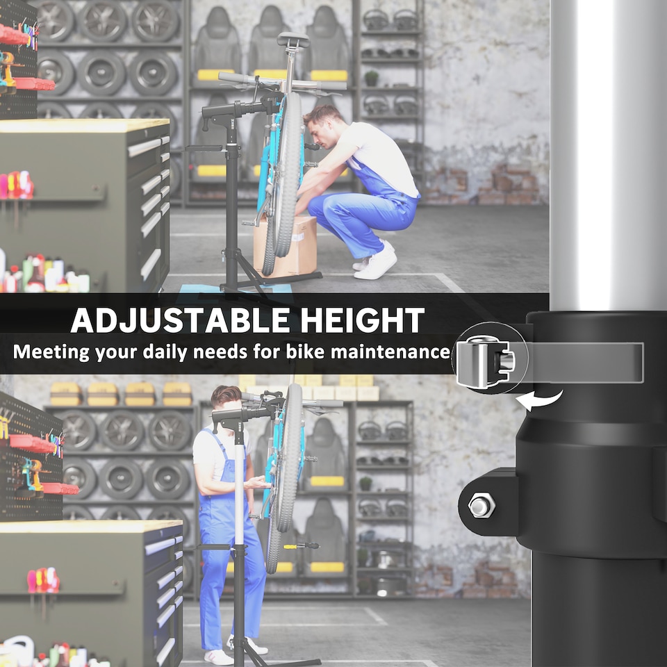 HOMCOM Bike Repair Stand, Heavy Duty Bike Stand for Maintenance, Height ...