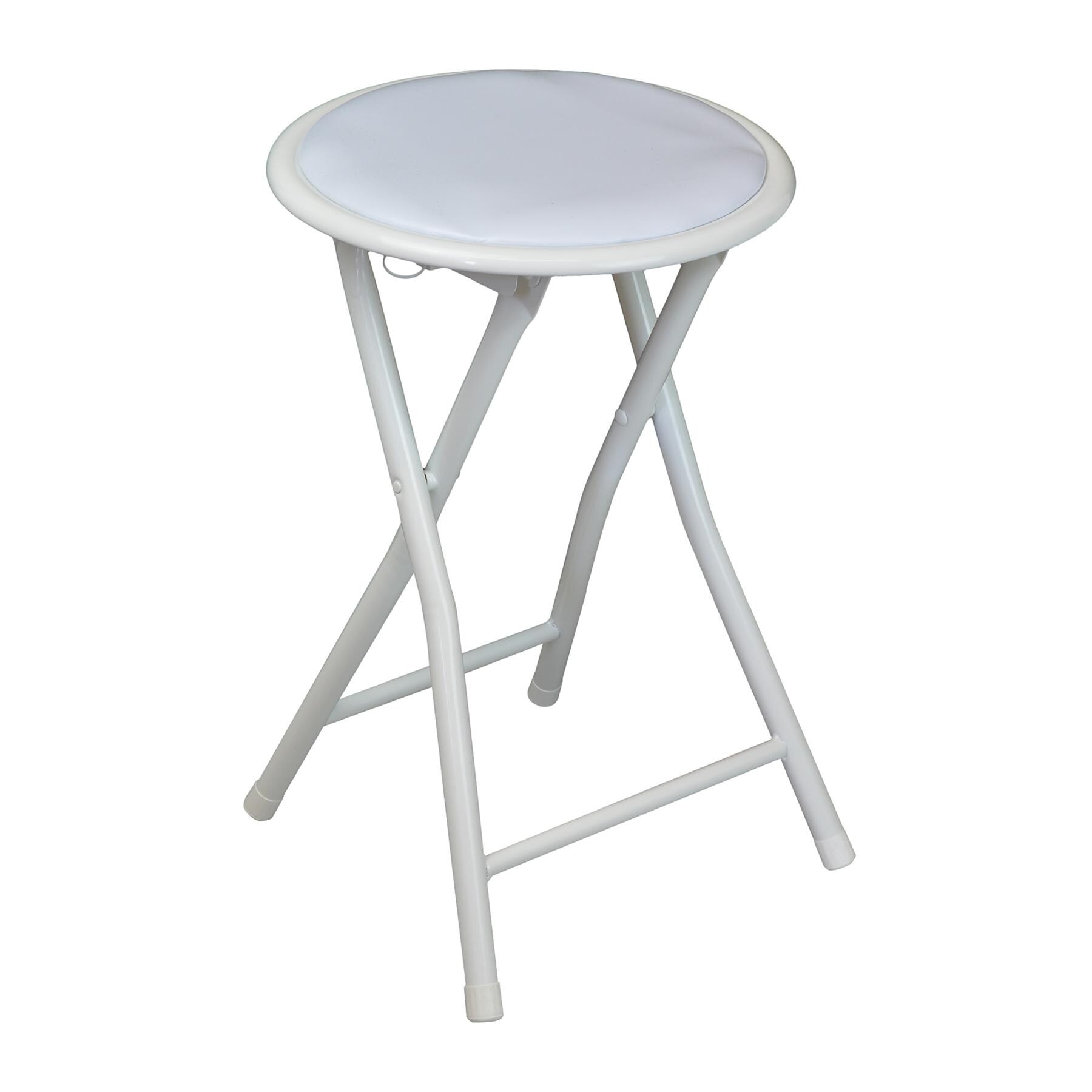 Harbour Housewares Padded Folding Stool - White | White | White - Tesco ...
