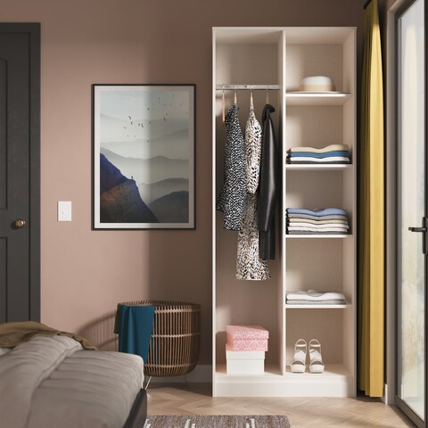 Osaka Tall Open Wardrobe in Kashmir Matt (Ready Assembled) | Cream ...
