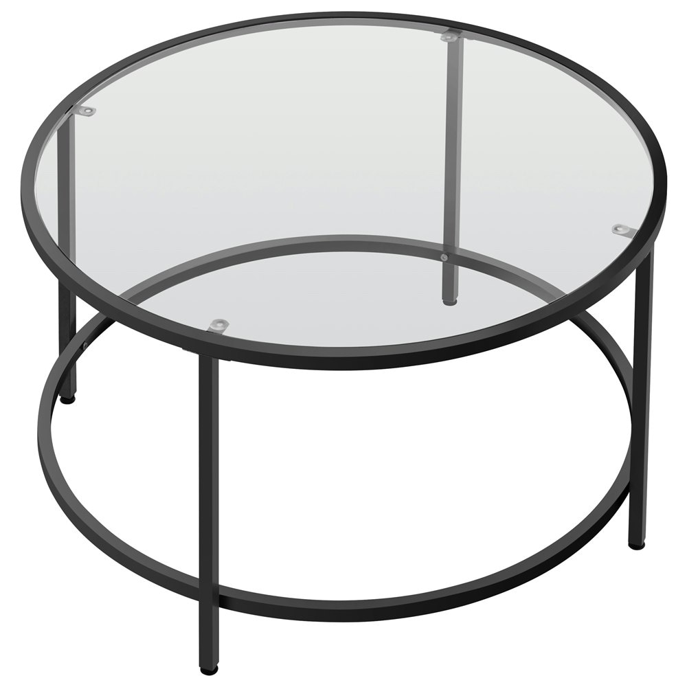 Yaheetech Tempered Glass Round Coffee Table - Tesco Groceries