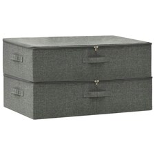 Storage Boxes 2 pcs Fabric 70x40x18 cm Anthracite - Tesco Groceries