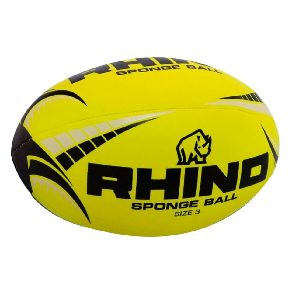 Rhino Sponge Rugby Ball - Yellow - 3 - Tesco Groceries