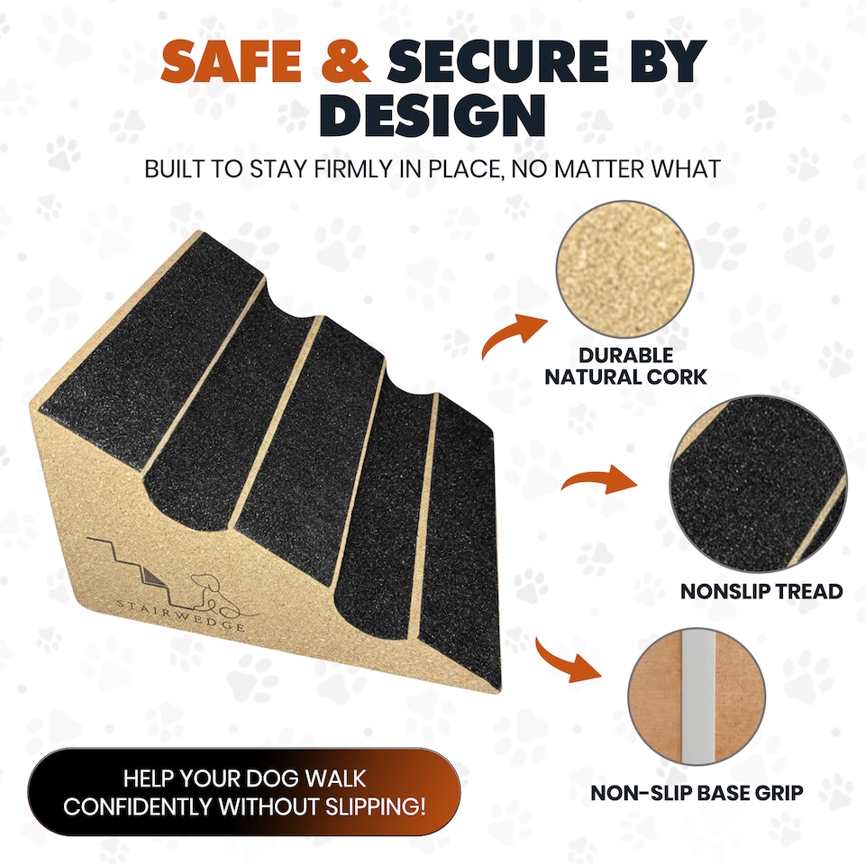 Stairwedge Dog Steps Pack of 5 Soft grip carpet ramps with grooved ...