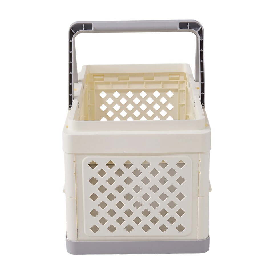 Living and Home Collapsible Laundry Basket Hamper, 39cm W | White | M ...