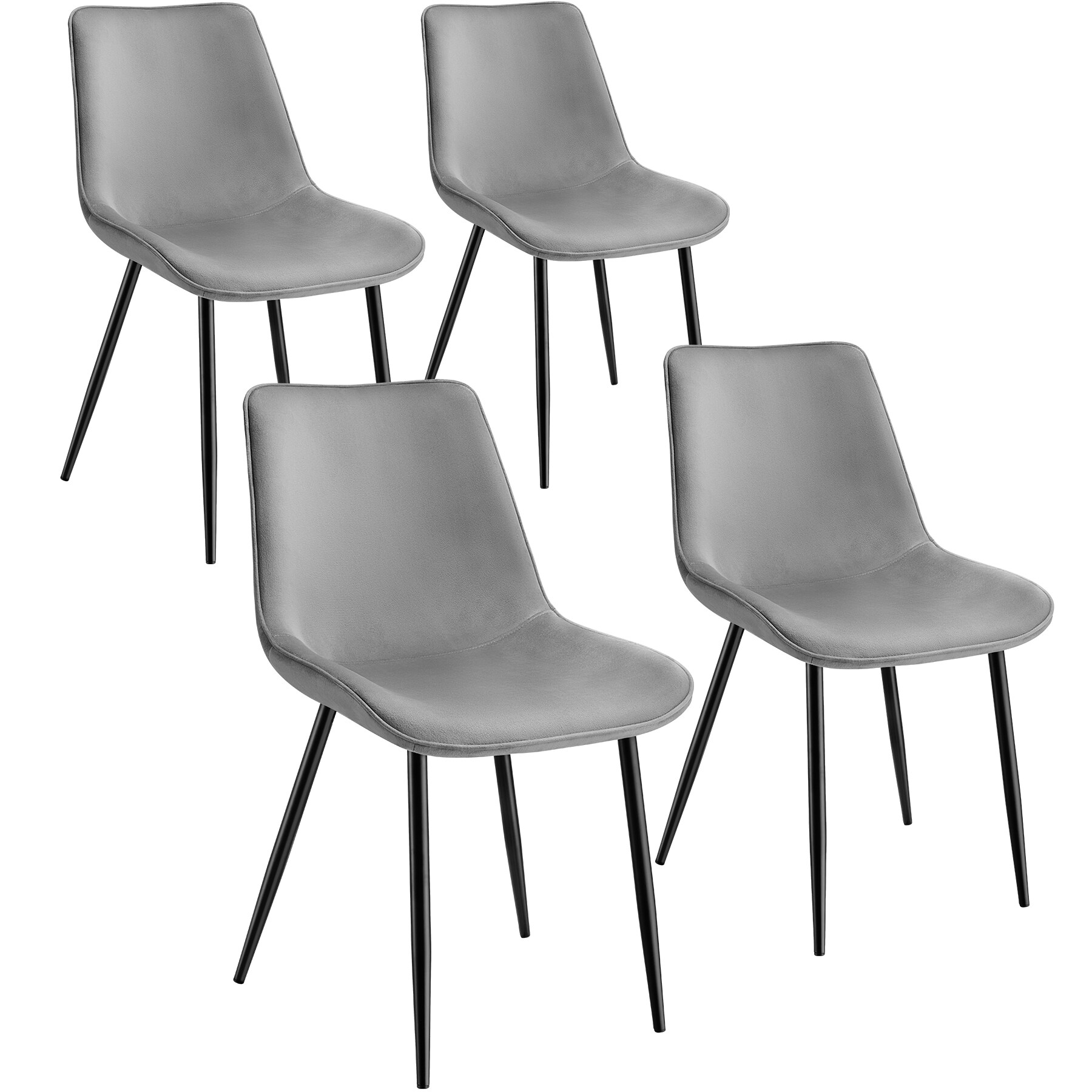 Dining Chair Monroe - padded, velvet look, ergonomic seat, black steel ...