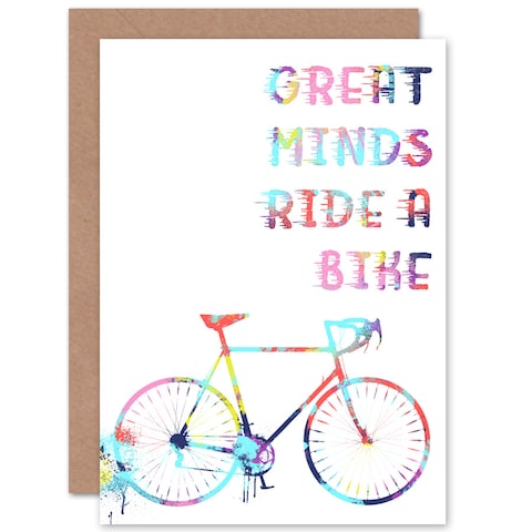 Bicycle Colourful Great Minds Ride Greetings Card - Tesco Groceries