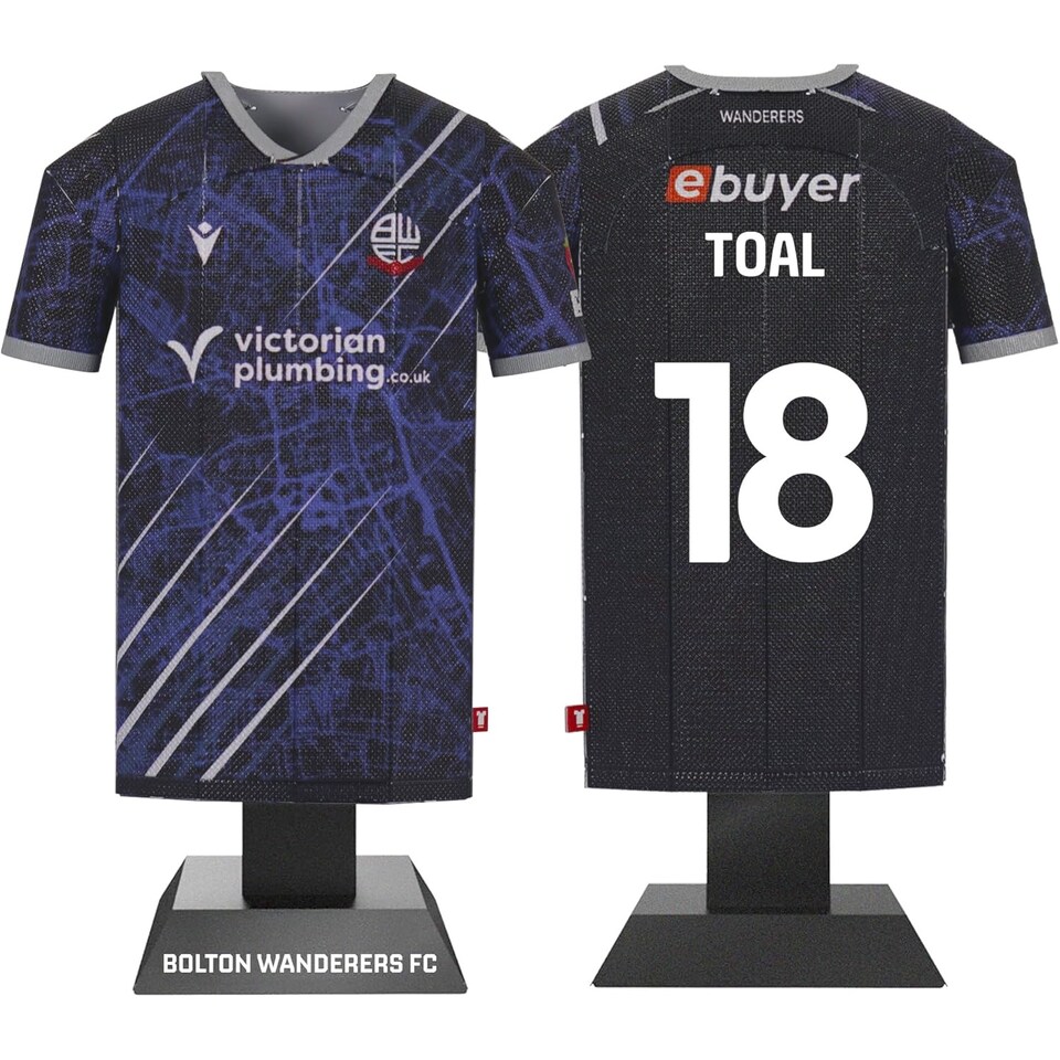 RadStuff Metal Alloy Football Shirt - Bolton Wanderers Away Kit 2025/26 ...