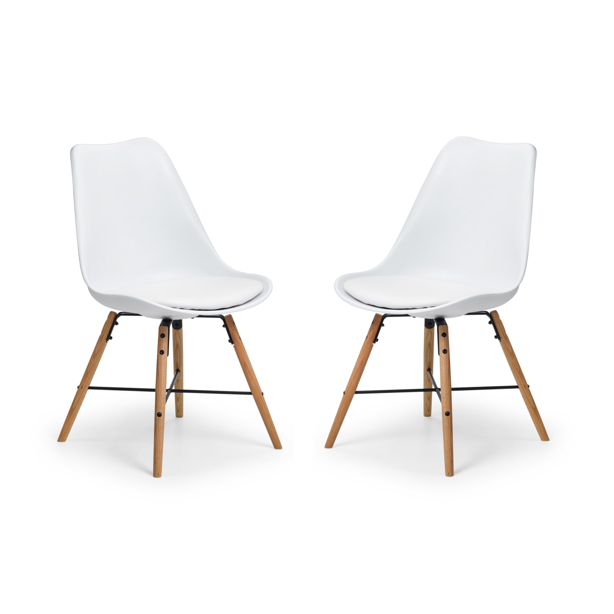 Rosedale Elegant White Seat & Oak Legs Dining Chairs - Set of 2 - Tesco ...