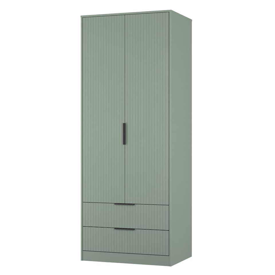 Denver Tall 2 Drawer Double Wardrobe in Reed Green (Ready Assembled ...