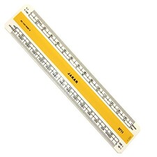 Professional 15 cm 6 Plastic Flat Oval Scale Ruler 1 1 1 5 1 20 1 50 1 100 1 200 1 1250 1 2500 Tesco Groceries