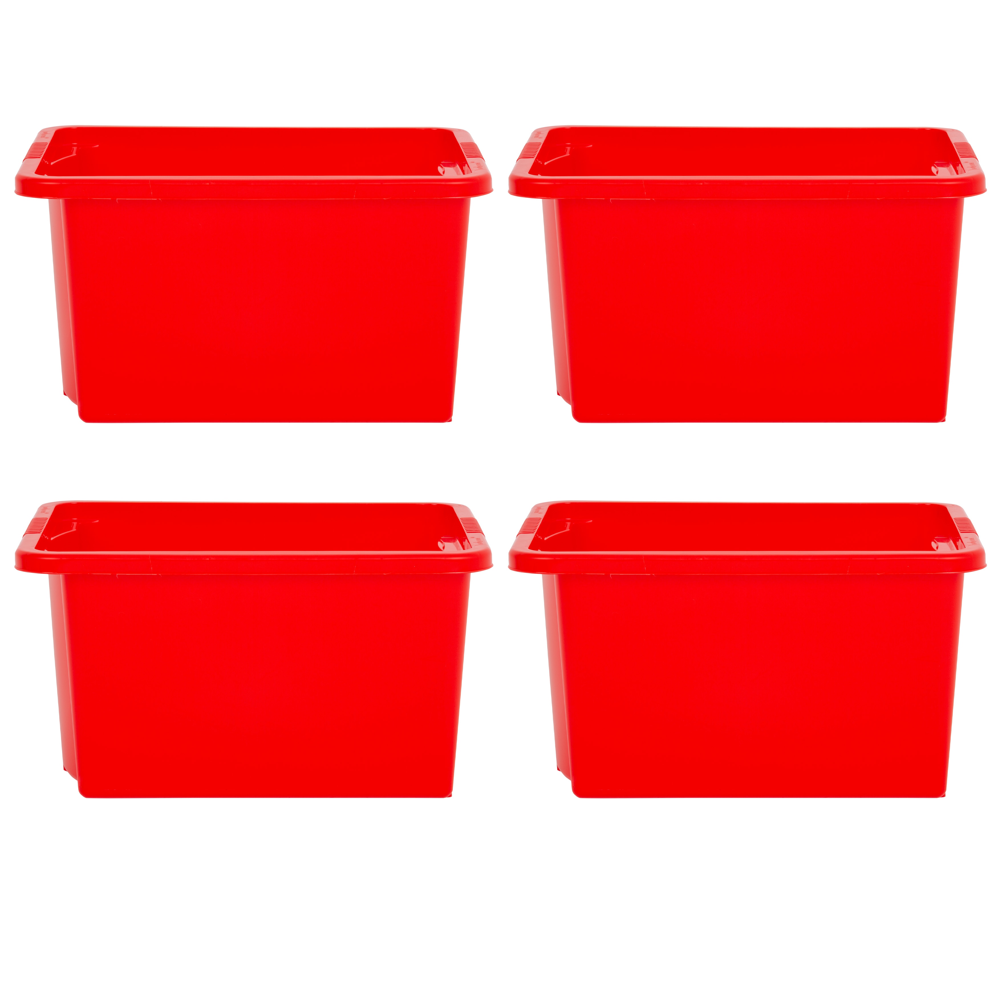 Wham Stack & Store 4 x 35L Plastic Storage Boxes | Red | 4 - Tesco ...
