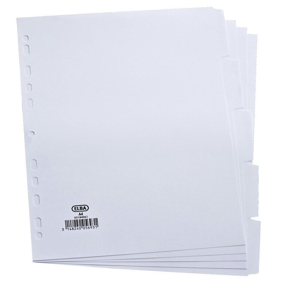 Elba A4 5 Part 160gsm Card Divider - White - Tesco Groceries