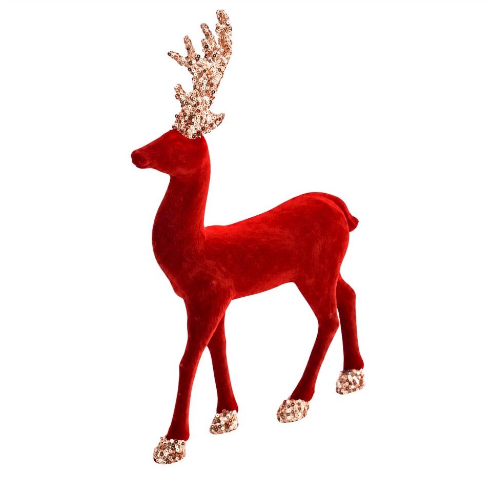 35cm Velvet Deer Christmas Reindeer Ornament - Tesco Groceries
