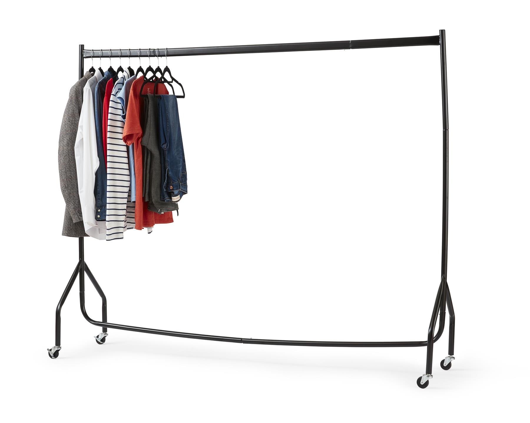 House of Home Clothes Rail Superior Heavy Duty Rack With Wheels 6FT ...