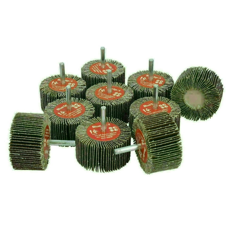 60 Grit 60mm Flap Wheel Disc Abrasive Sanding Pads For Drills 6mm Shank ...