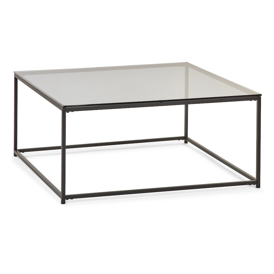 Stirling Square Coffee Table in Smoked Glass and Black - Tesco Groceries