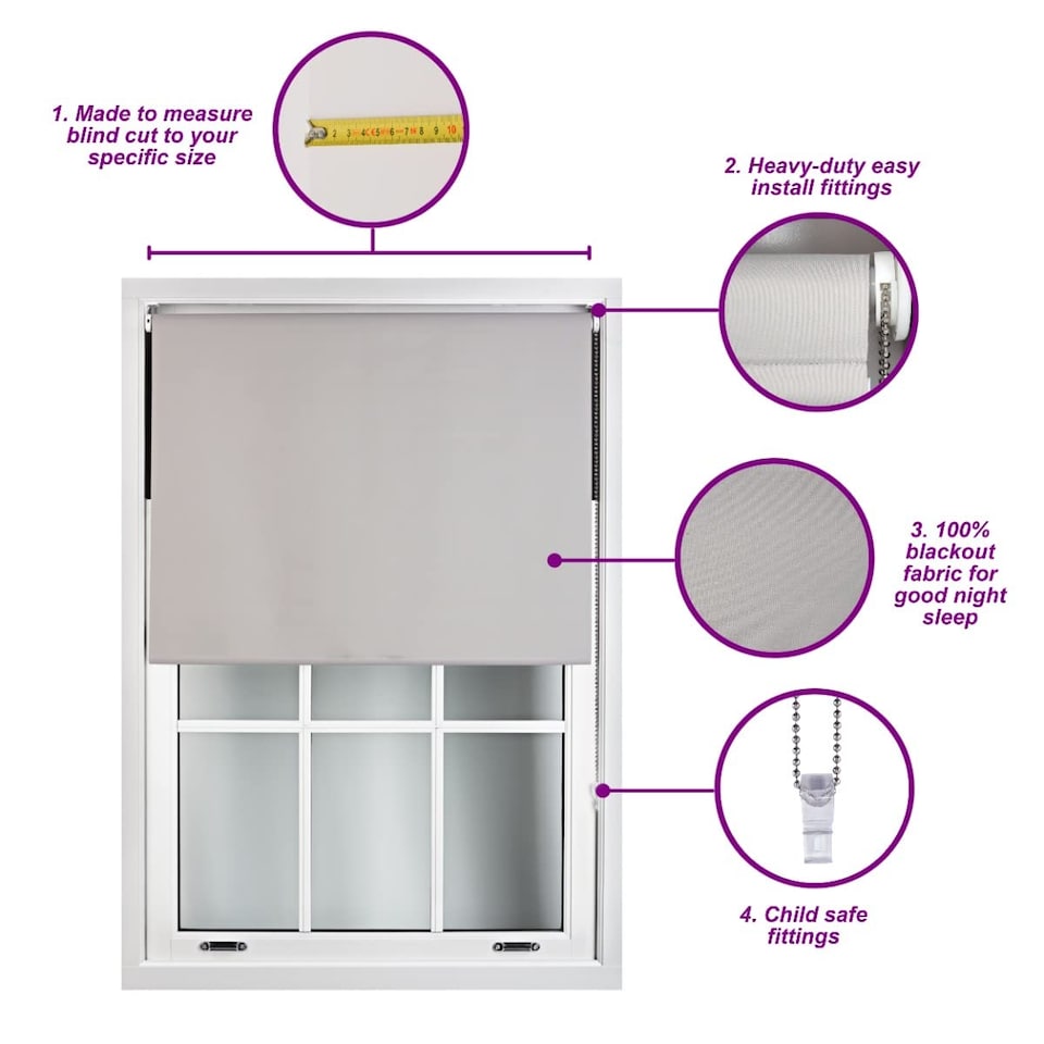 Made to Measure Blackout Roller Blind | Metal Fittings - Tesco Groceries