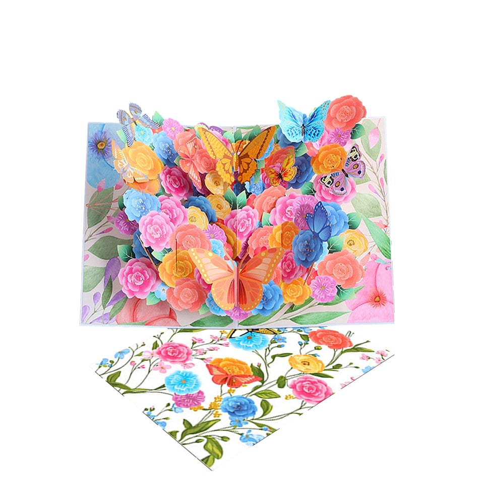 Fluttering Butterflies Floral 3D Pop Up Greeting Card - Tesco Groceries