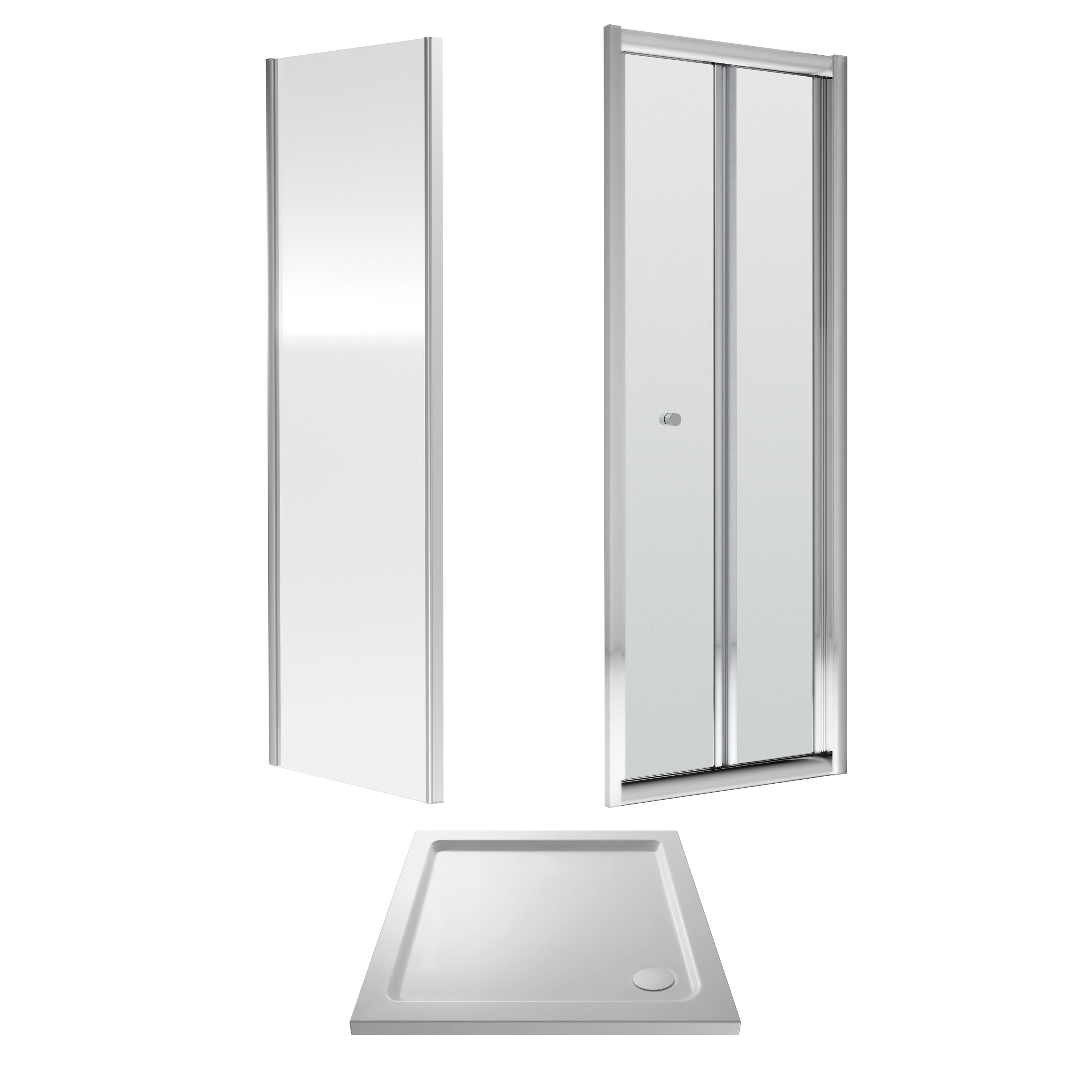 Balterley Square Bi-Fold Shower Suite with Safety Glass Door, Side ...
