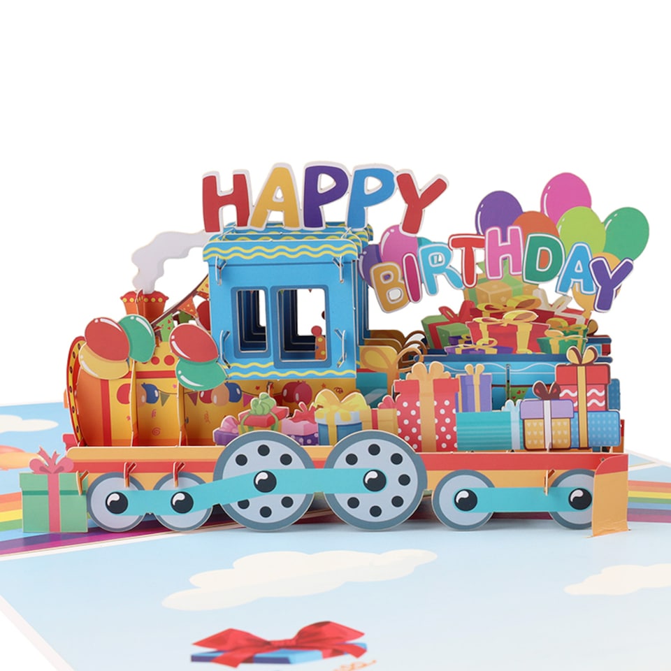 Party on Track 3D Pop Up Train Birthday Card - Tesco Groceries