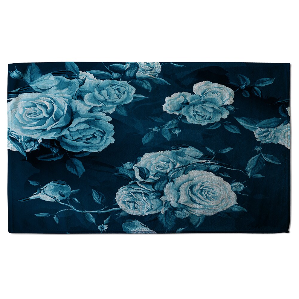 Winter Blue Roses Soft Bath Towel | Multi - Tesco Groceries