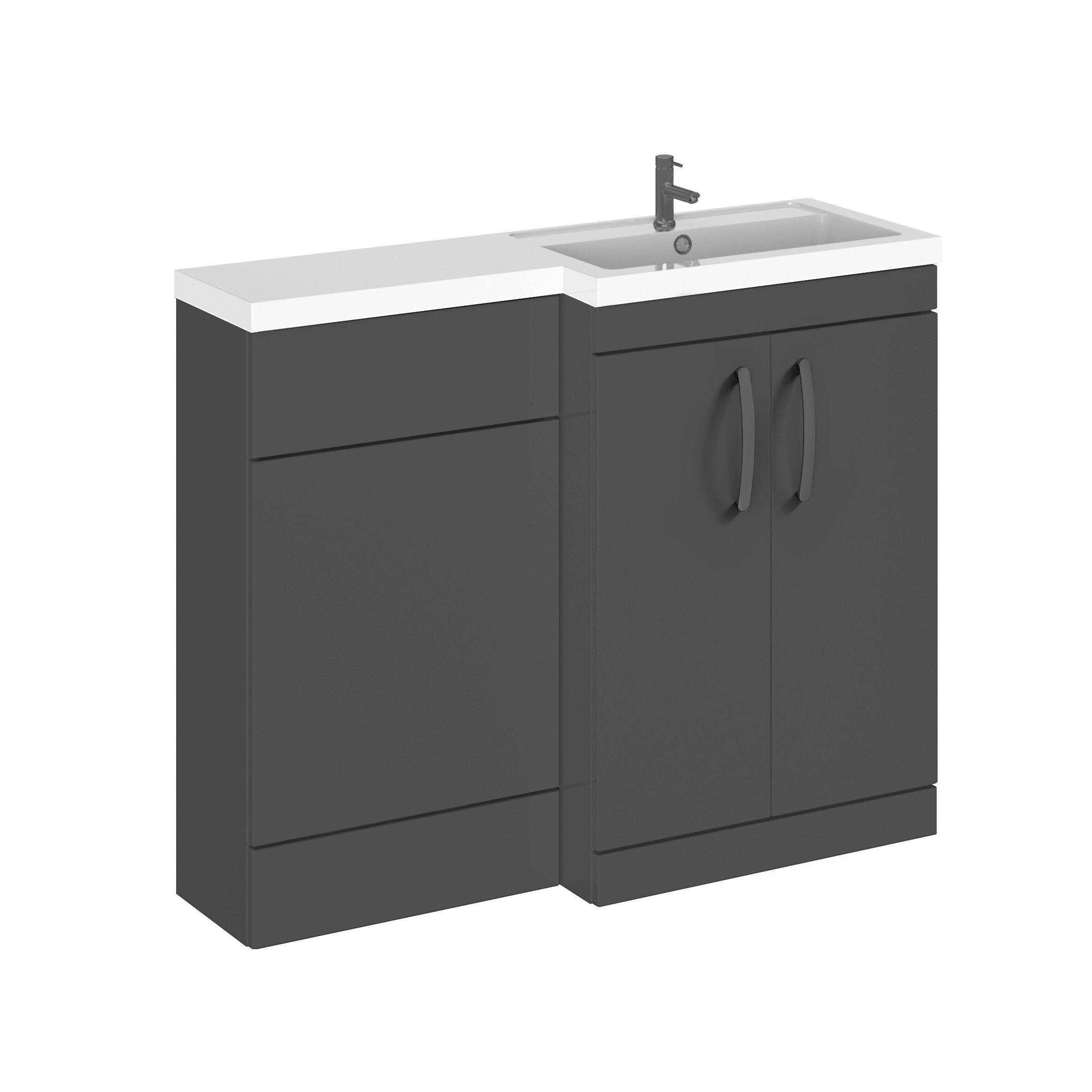 Balterley Right-Hand Bathroom Vanity and WC Unit Combination with Basin ...