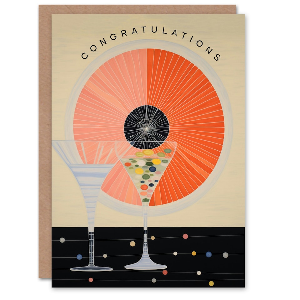 Abstract Cocktails Drinks Congratulations Him Her Card - Tesco Groceries