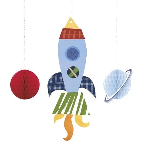 Outer Space Hanging Decorations - Pack of 3 - Tesco Groceries