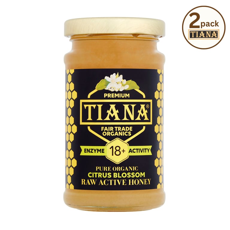 TIANA Organics Raw Active Citrus Blossom Honey Diastase 18, 250g P2 ...