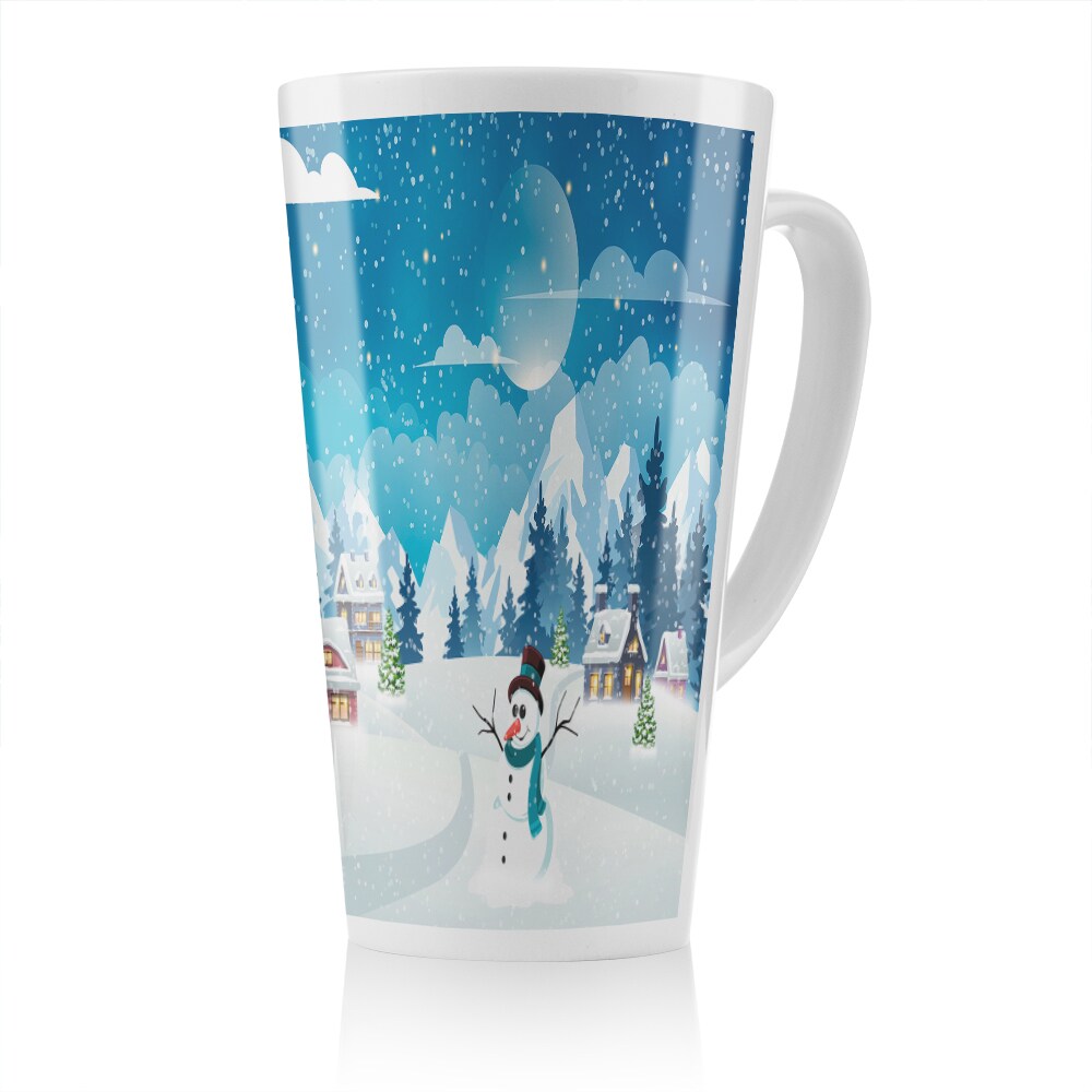 Evening Village Winter Landscape Dining Latte Mug - Tesco Groceries