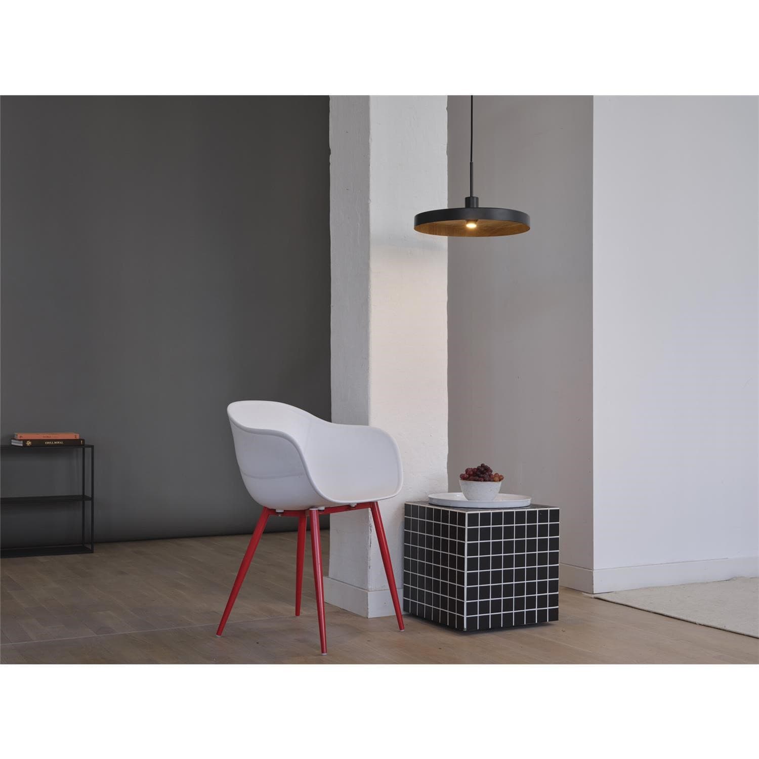 Osram Decor Plate Pendant Ceiling Light E27 Black-Wood Max 15W LED ...