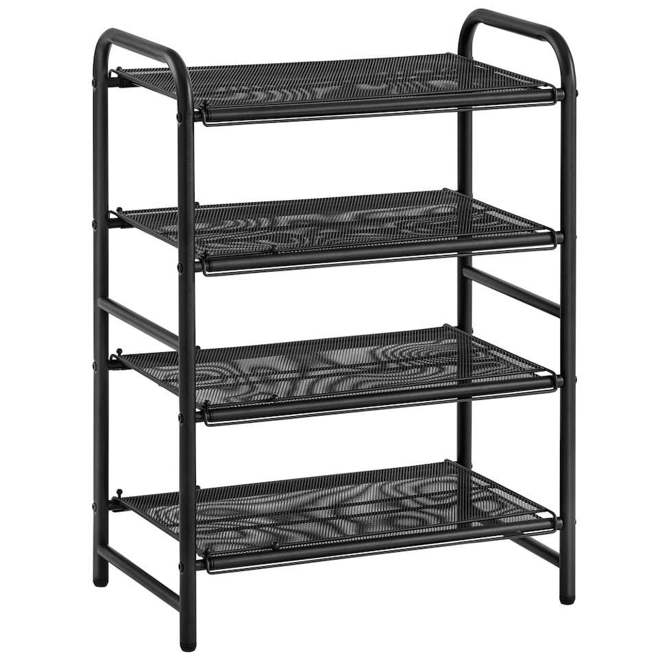 Yaheetech 4-Tier Expandable Iron Mesh Wire Shoe Rack Holds 15-20 Pairs ...