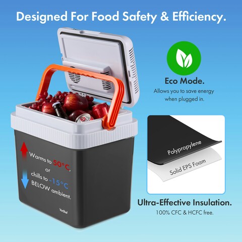 VonShef 24L Electric Cool Box, Insulated Cooler with Hot/Cold Function ...