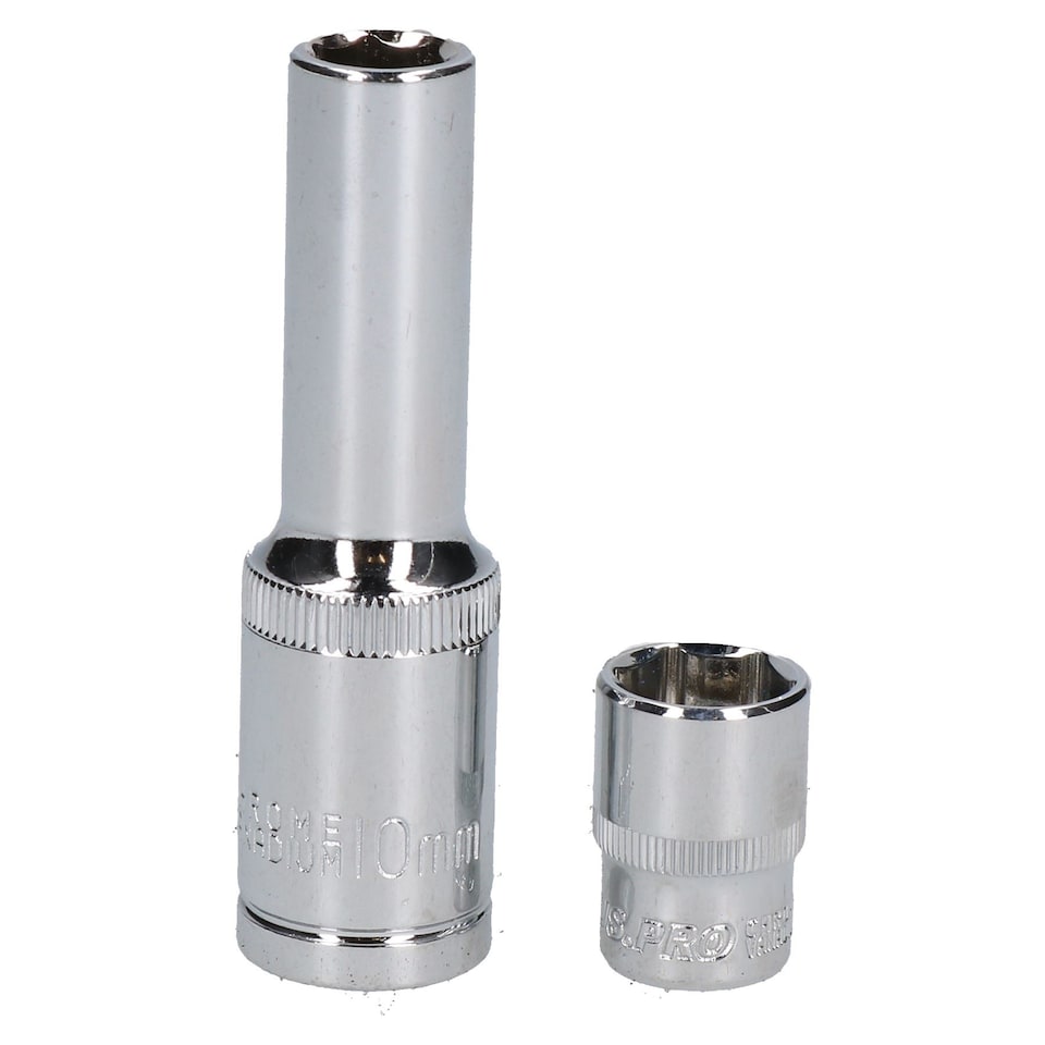 6 x 10mm + 6 x 13mm Metric Mixed Drive 6 Sided Single Hex Deeps Socket ...