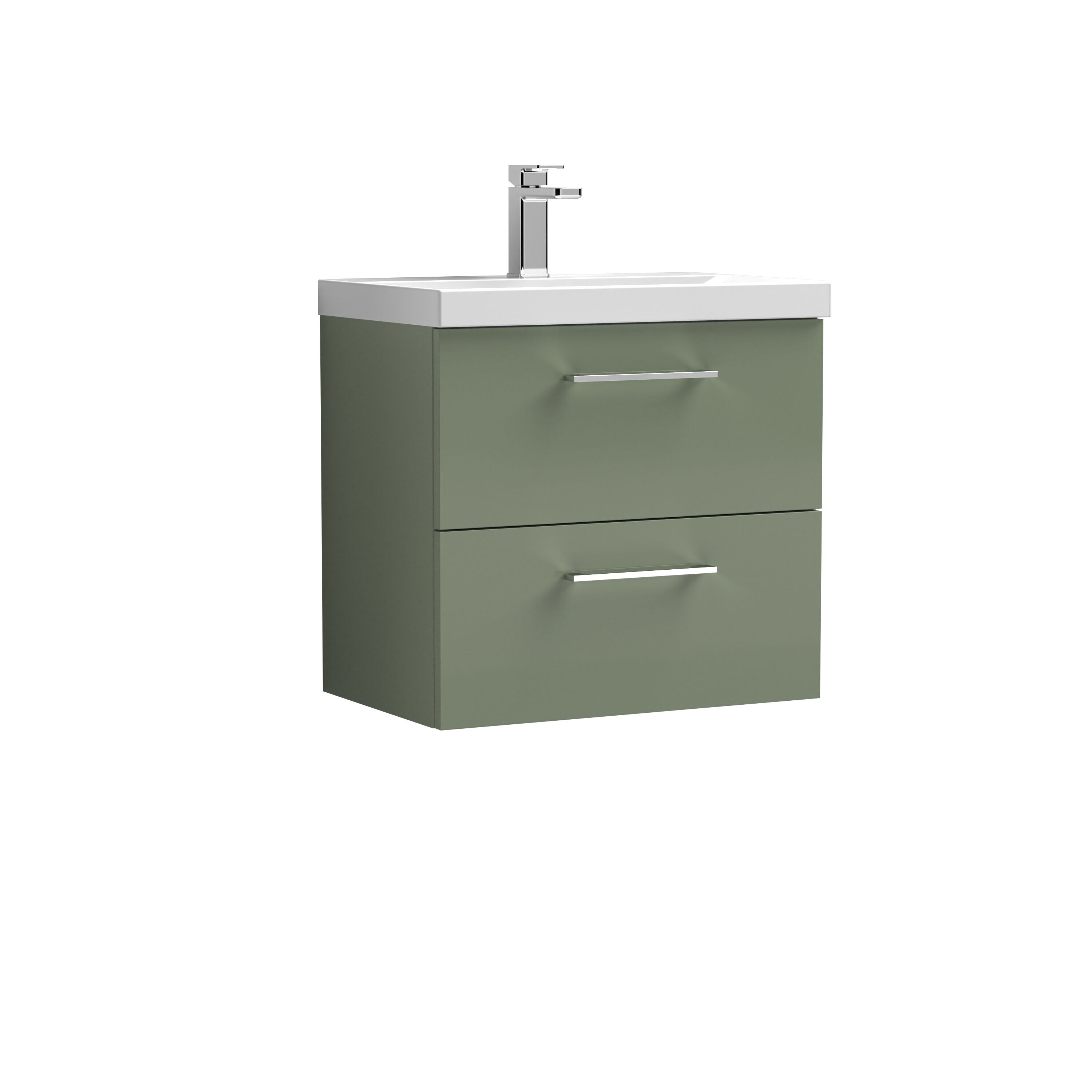 Balterley Contemporary Bathroom 2-Drawer Wall-Hung Thin-Edge Vanity ...