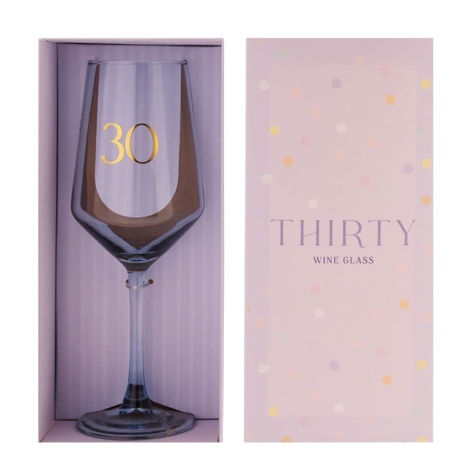 Confetti Design 30th Birthday Wine Glass in Gift Box - Tesco Groceries