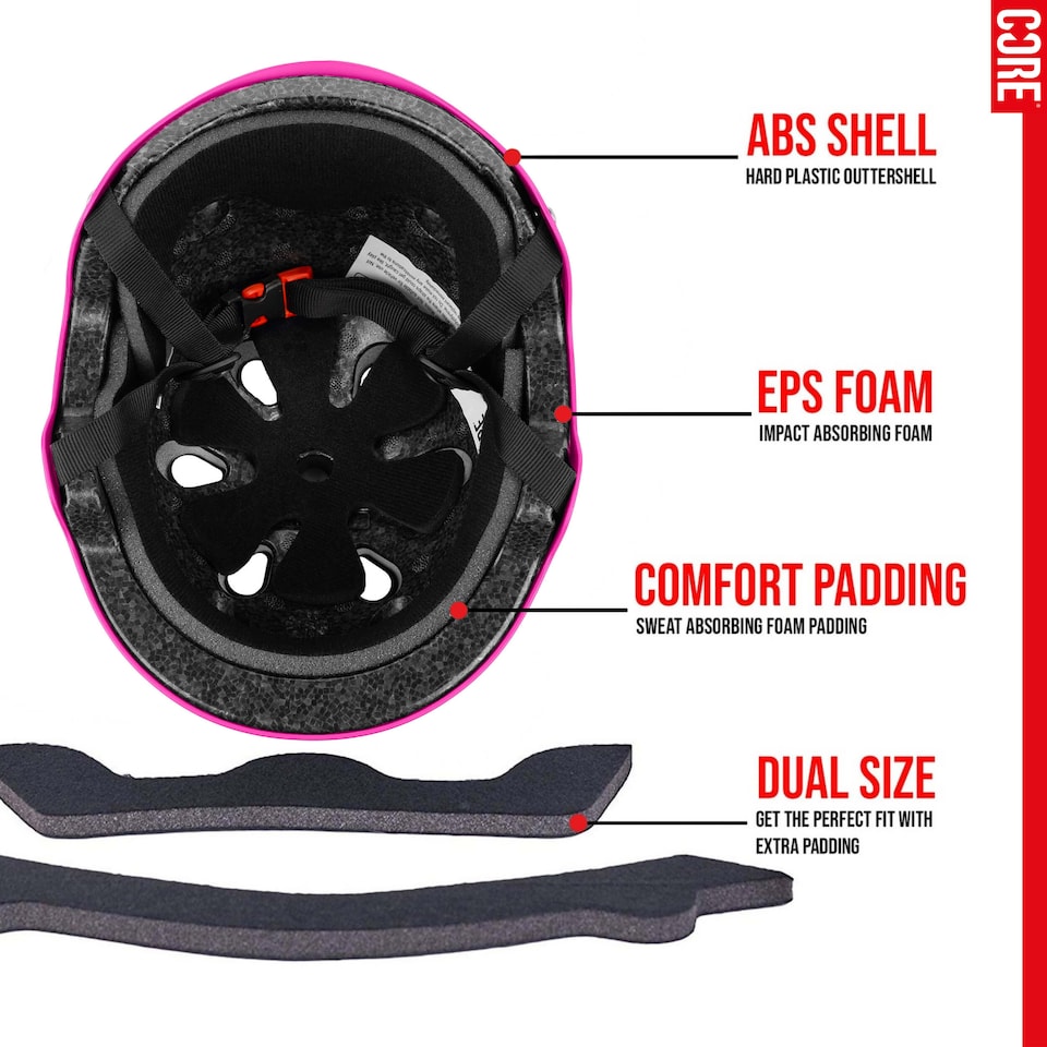 CORE Action Sports Helmet – Hot Pink - Tesco Groceries
