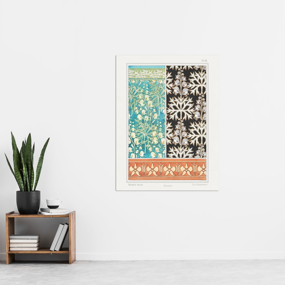 Aconite Monkshood Floral Patterns Vintage Wall Art Print Verneuil 24x32 ...