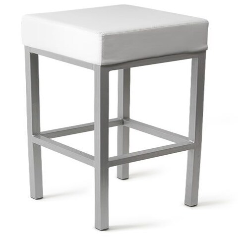 Caby Square Bar Stool White Fixed Height White - Tesco Groceries