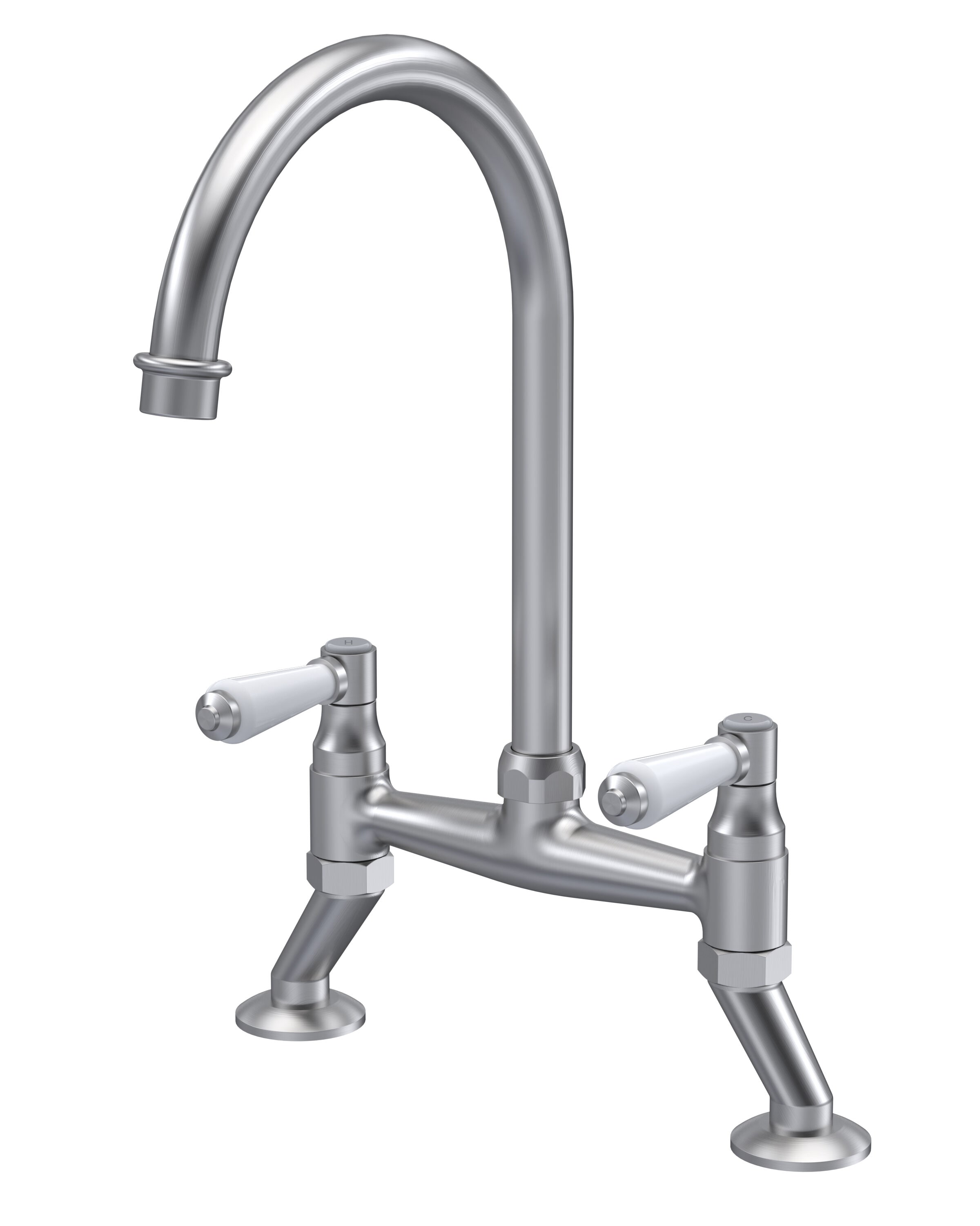 Balterley Traditional Bridge Mixer Kitchen Tap with Lever Handles ...