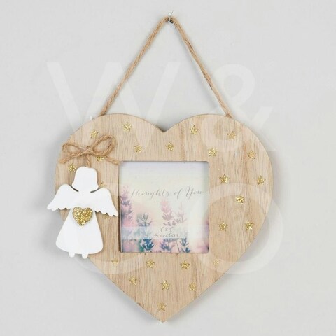 Thoughts of You Hanging Heart Frame with Angel - Tesco Groceries