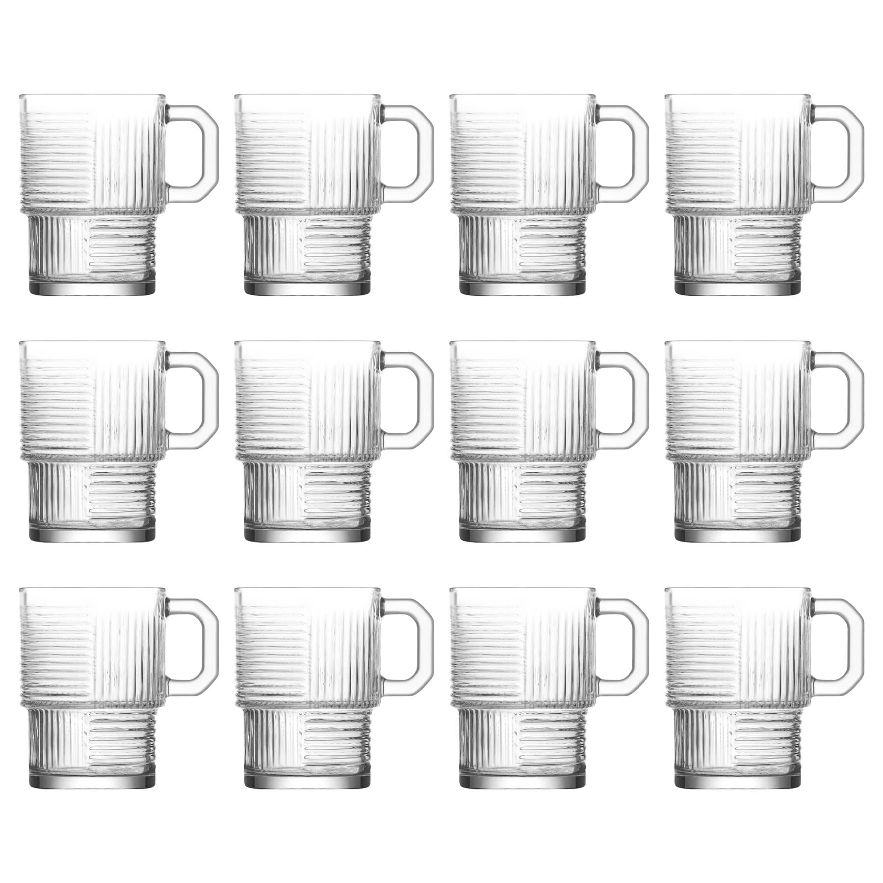LAV Helen Stacking Glass Coffee Cups - 270ml - Pack of 12 - Tesco Groceries