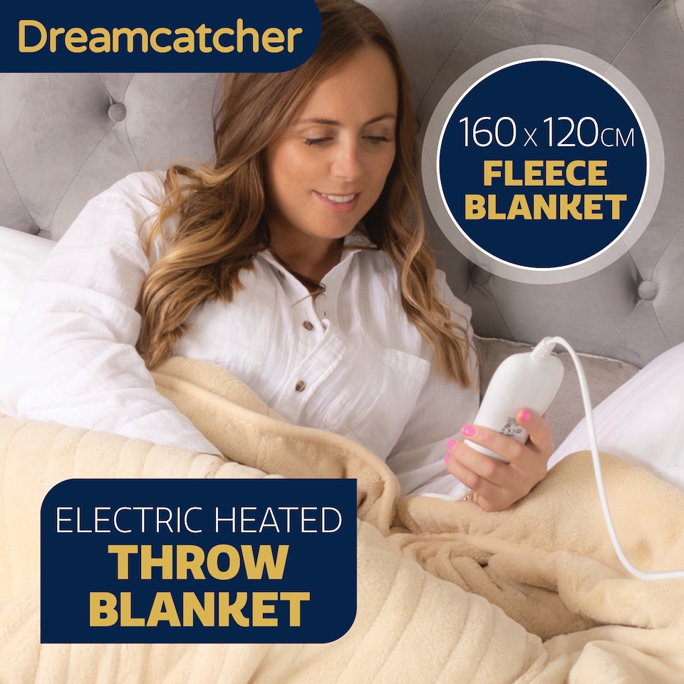 Dreamcatcher Electric Throw Heated Double Over Blanket Soft Fleece 9 ...
