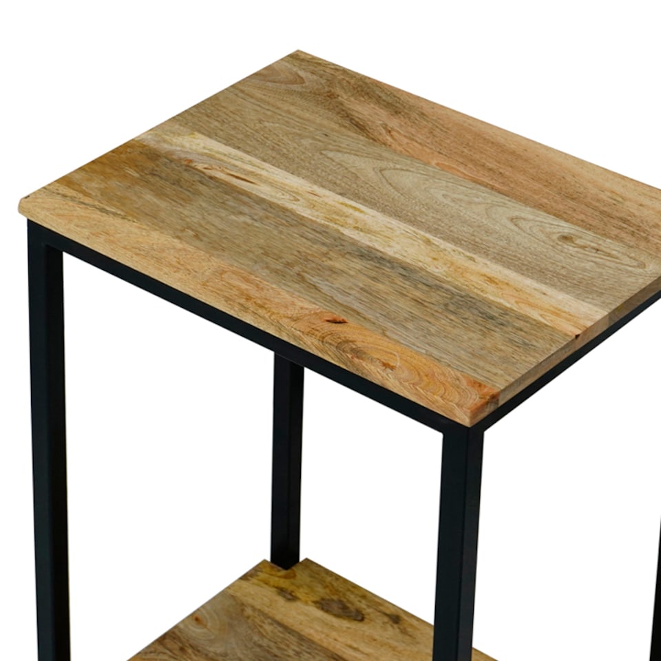 Ravi 4 Side Mini Side Table - Mango Wood/Iron - L31 x W41 x H61 cm ...