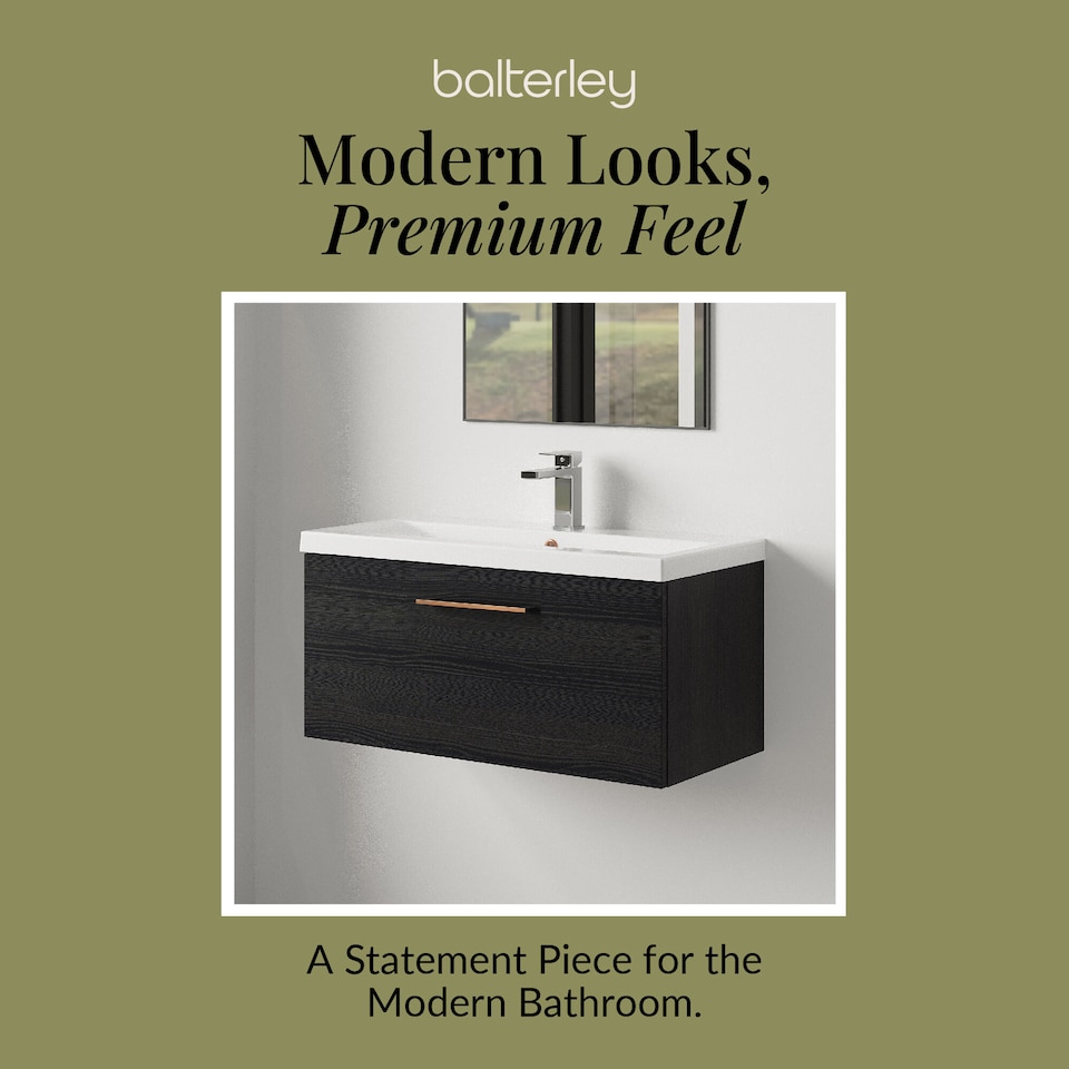 Balterley Wall Hung Bathroom 1 Drawer Vanity Unit and 1 Tap Hole ...