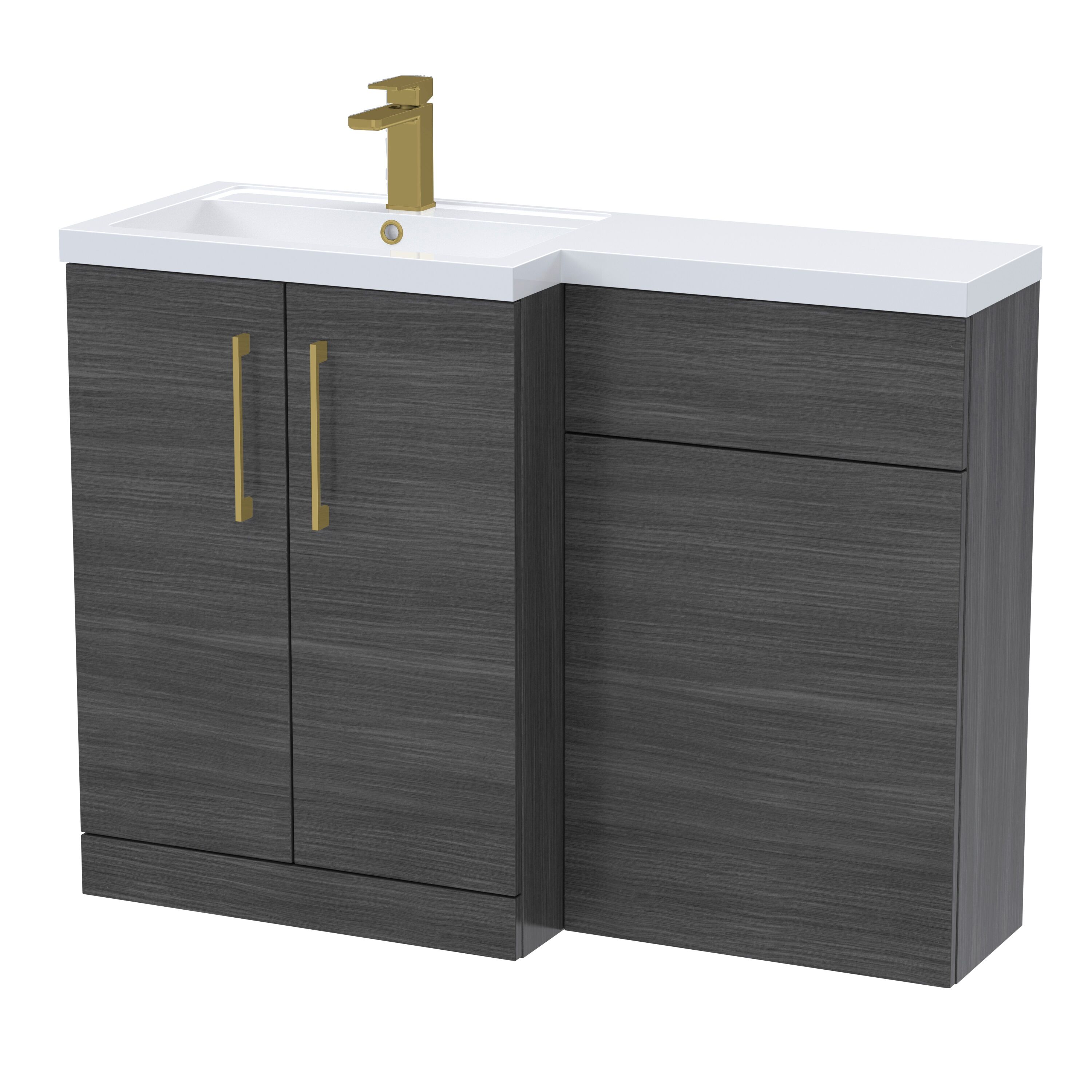 Balterley Left-Hand Bathroom Vanity and WC Unit Combination with Basin ...