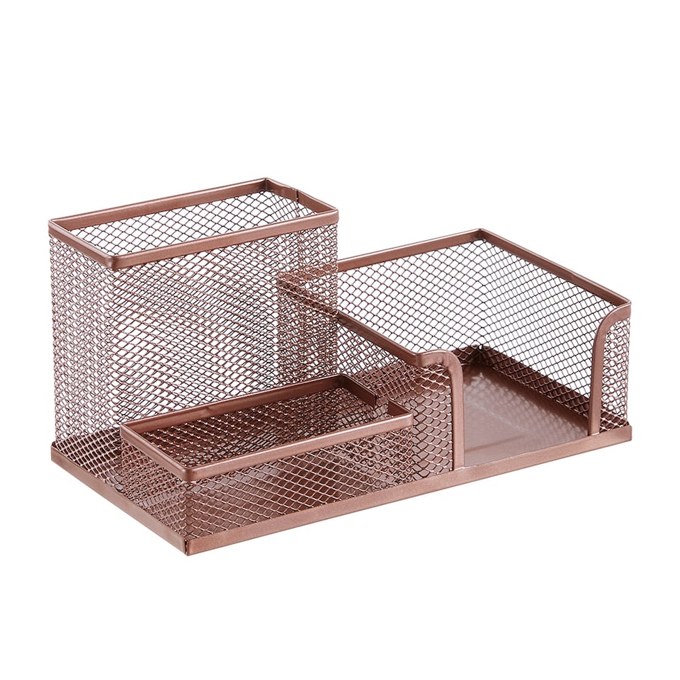 Living and Home 6 Pcs Metal Desktop Organizer Pen Holder Set | Gold ...