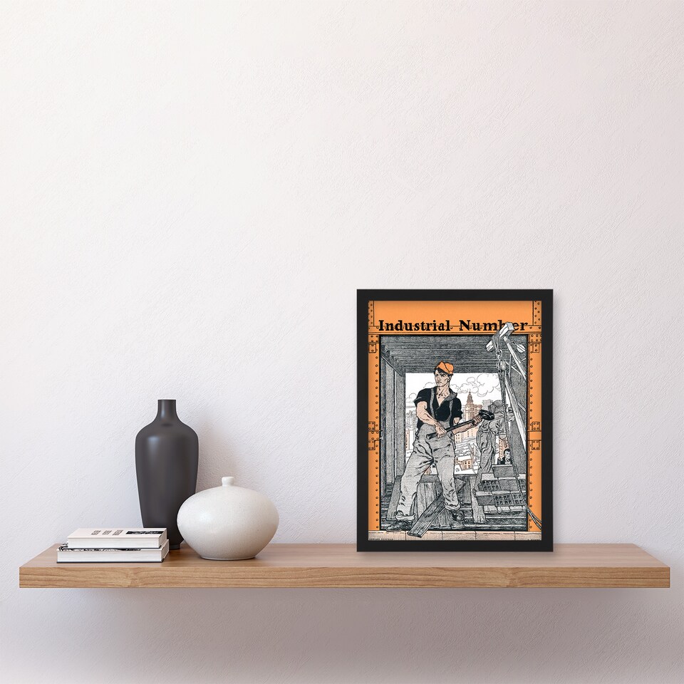 Edward Penfield Framed Wall Art Print Industrial Number Worker Home ...